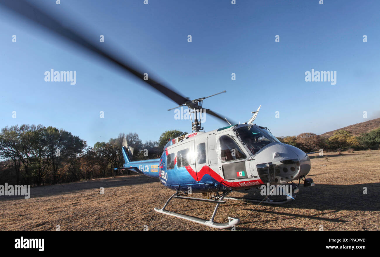Helicopter used by the Conafor, National Forestry Commission to fight ...