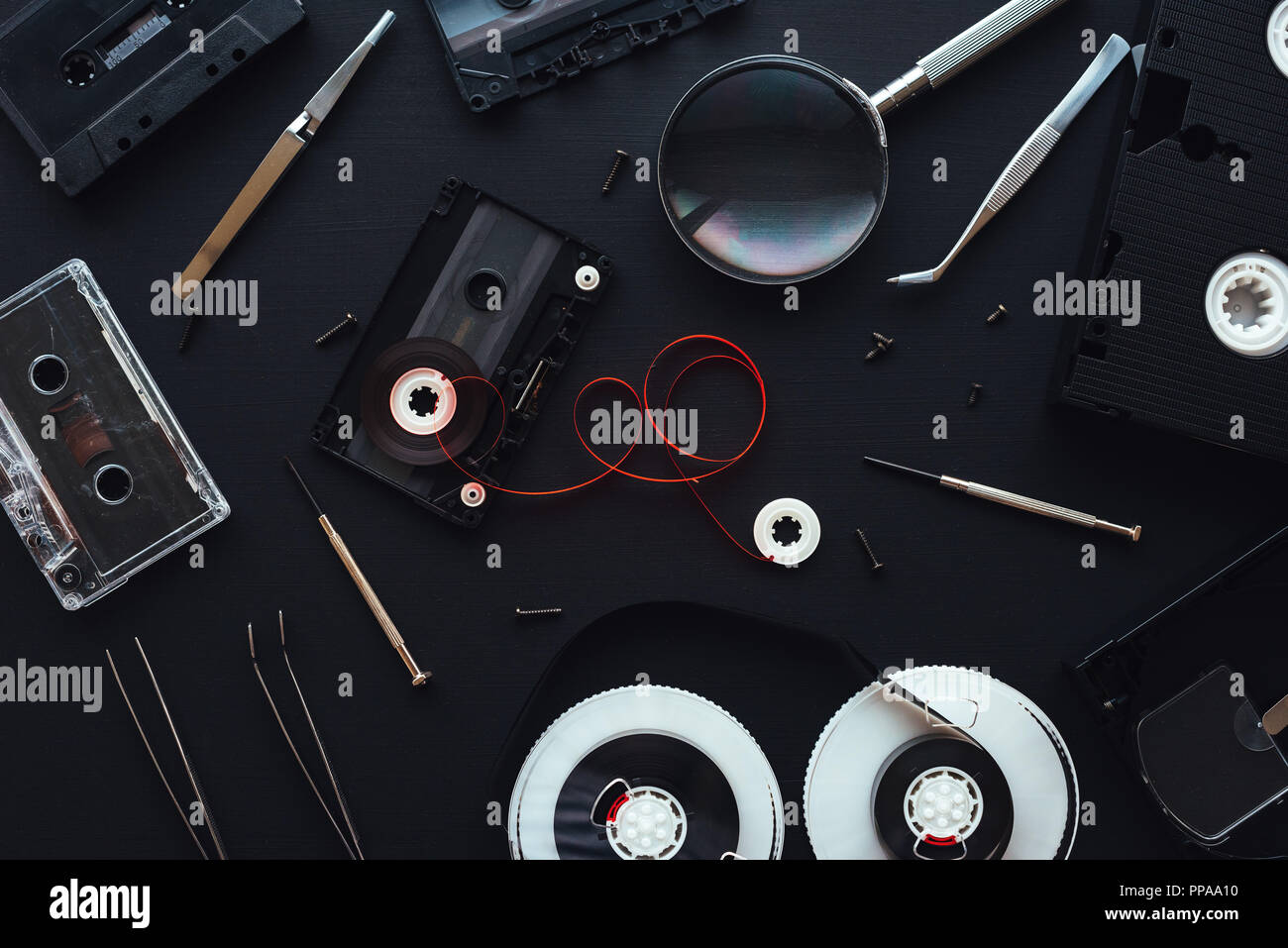 Parts of cassette tape hi-res stock photography and images - Alamy