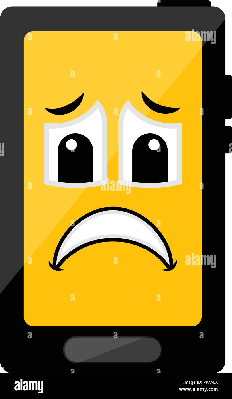 Isolated sad cellphone emote Stock Vector Image & Art - Alamy