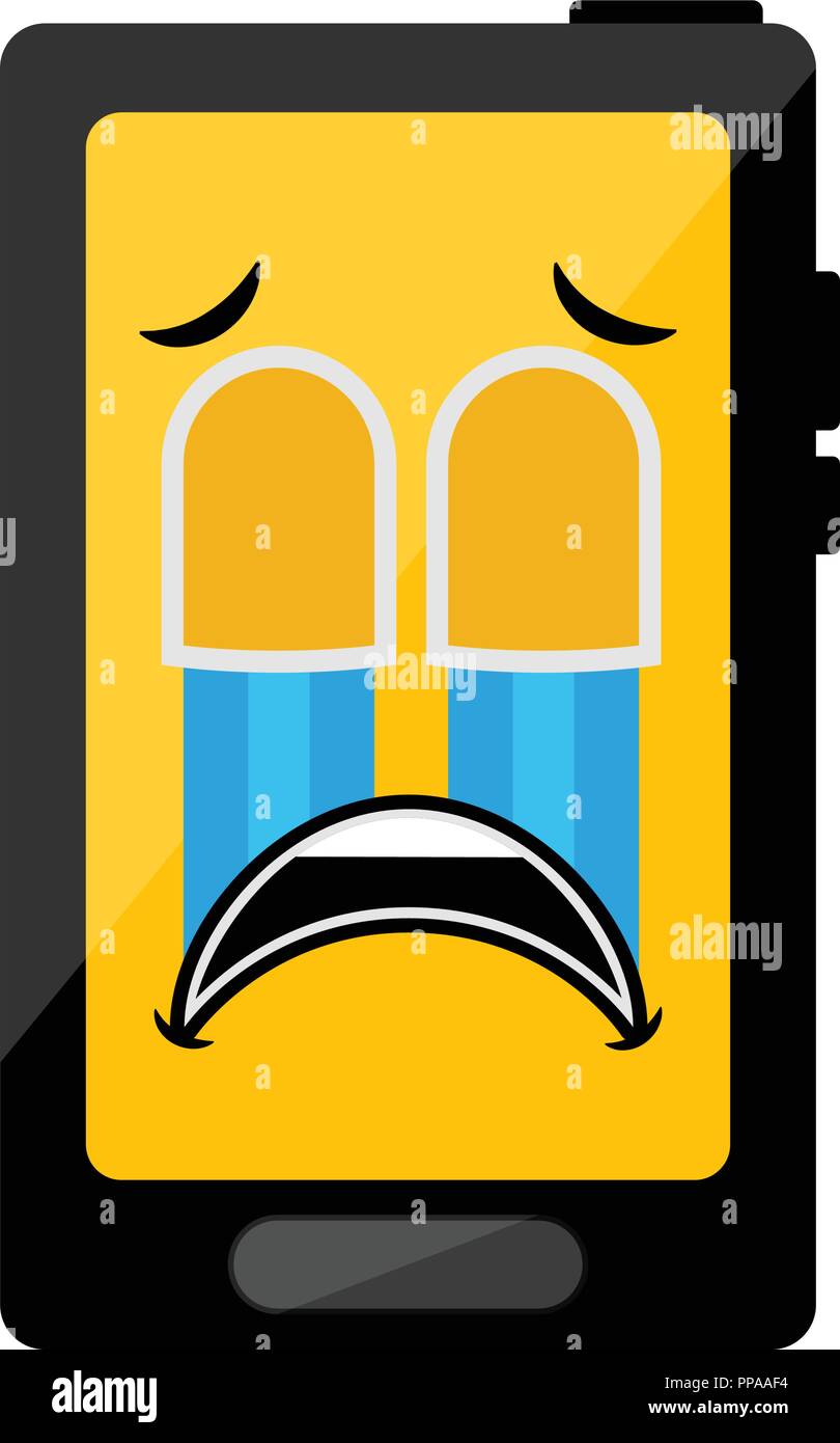 Sad with phone Stock Vector Images - Alamy