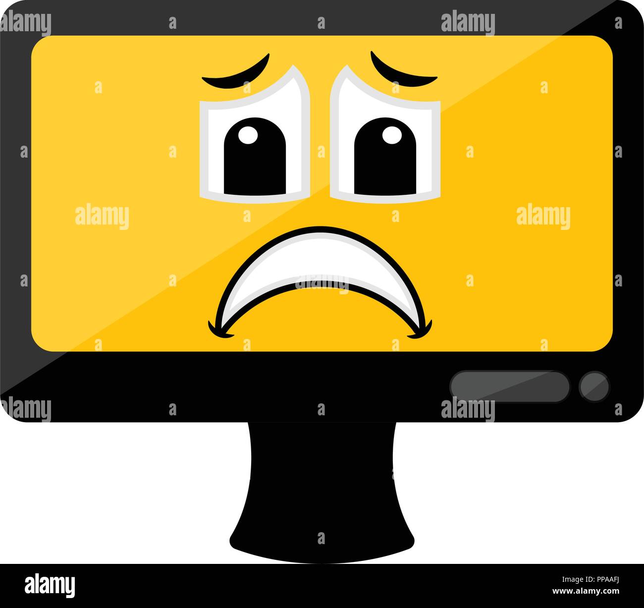 Isolated sad computer screen emote Stock Vector Image & Art - Alamy