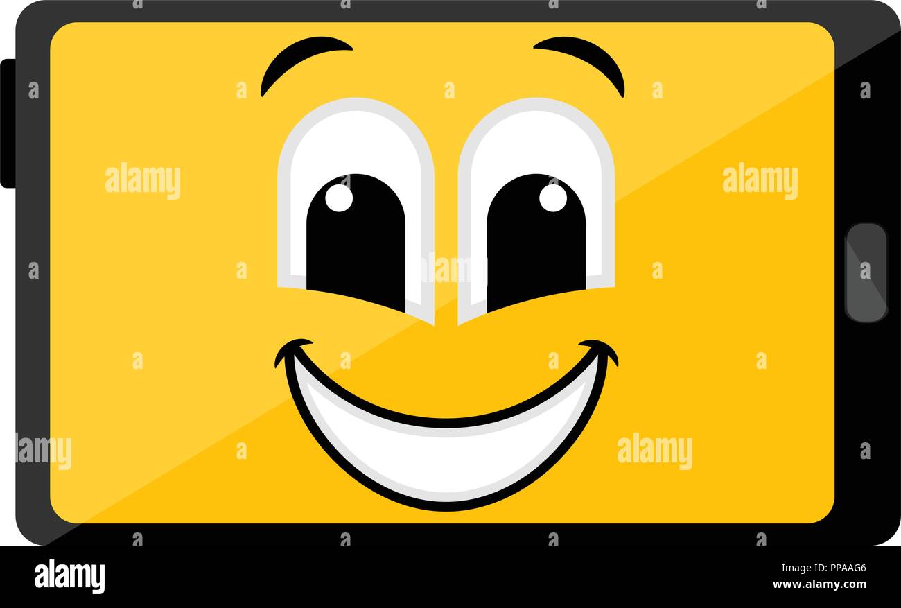 Isolated happy tablet emote Stock Vector Image & Art - Alamy