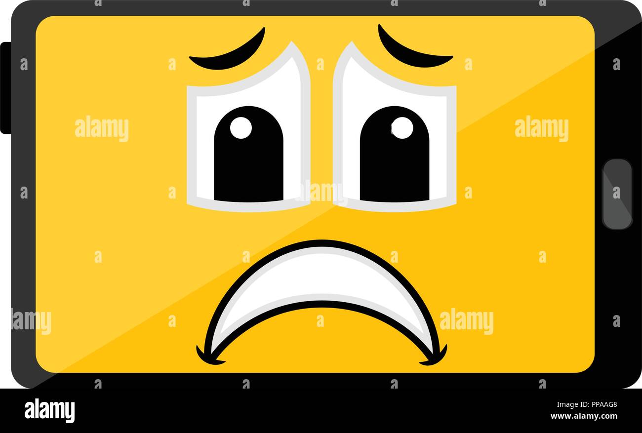 Isolated sad tablet emote Stock Vector Image & Art - Alamy