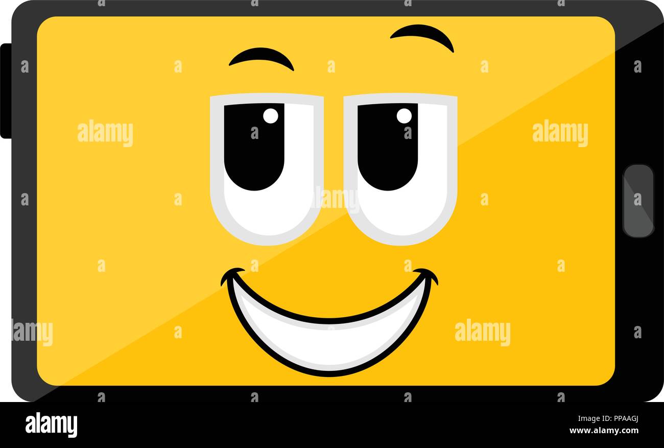 Isolated happy tablet emote Stock Vector Image & Art - Alamy