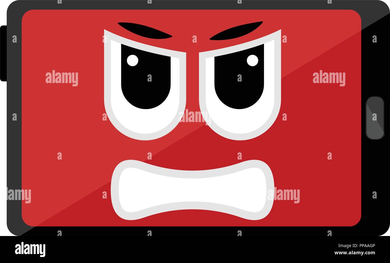 Isolated angry tablet emote Stock Vector Image & Art - Alamy