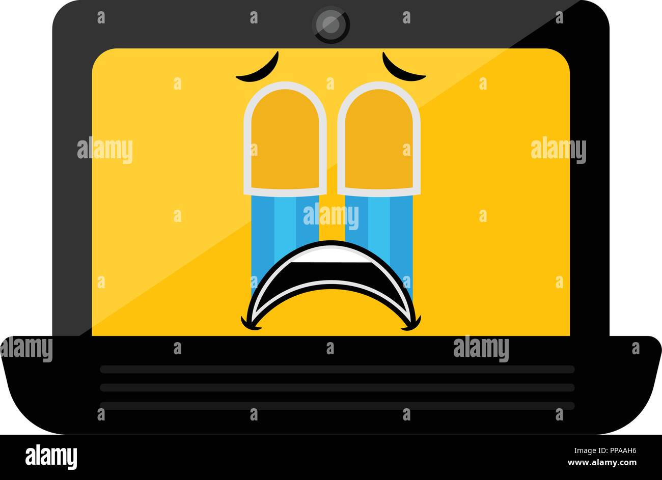 Isolated crying laptop emote Stock Vector Image & Art - Alamy