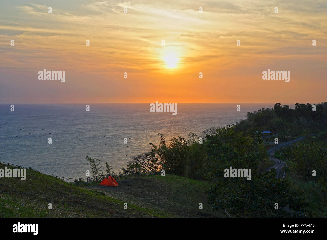 Sunset at Puncak Darma, Geopark Ciletuh, Sukabumi, West Java, Indonesia ...