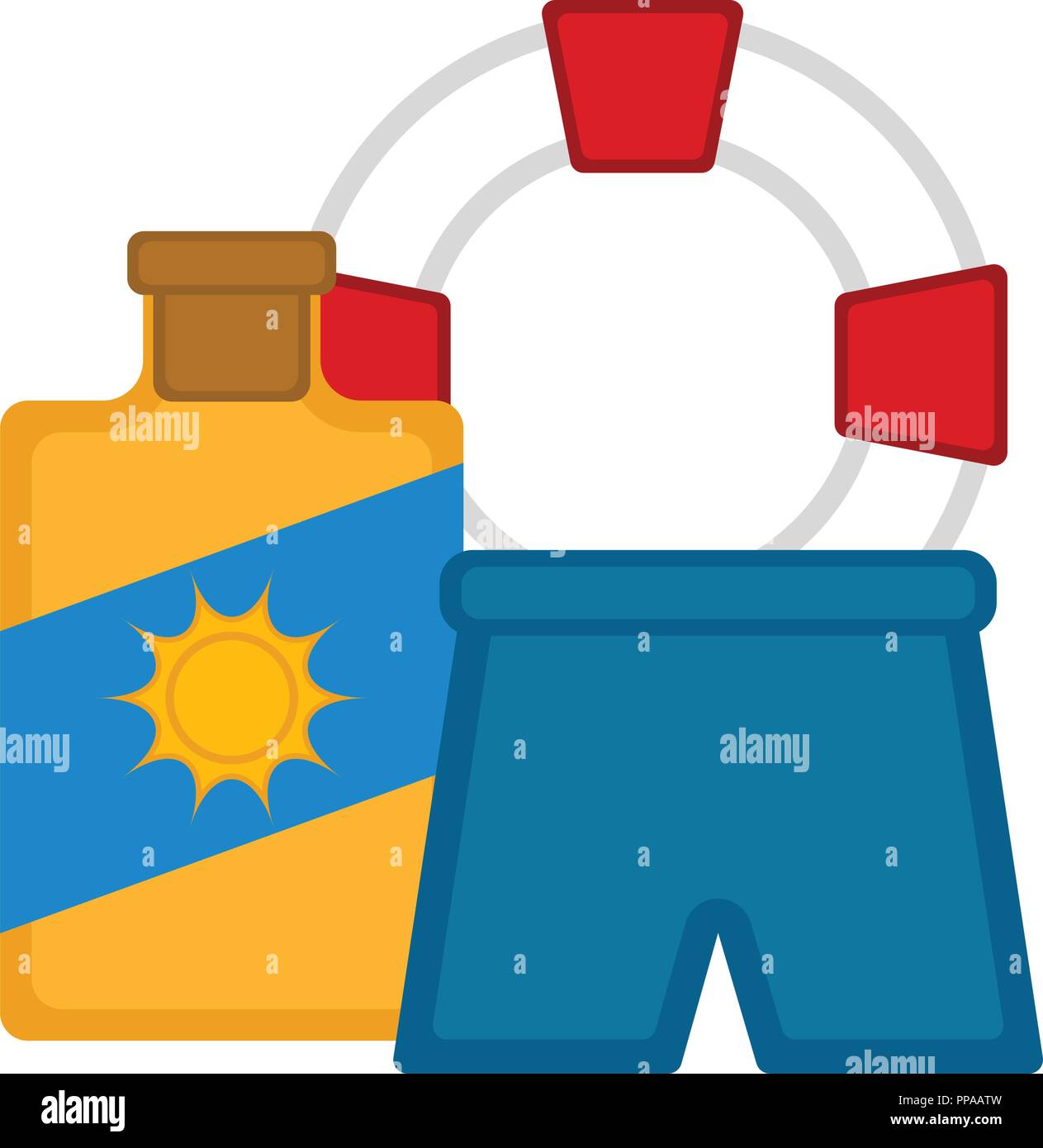 Group of different summer objects Stock Vector Image & Art - Alamy