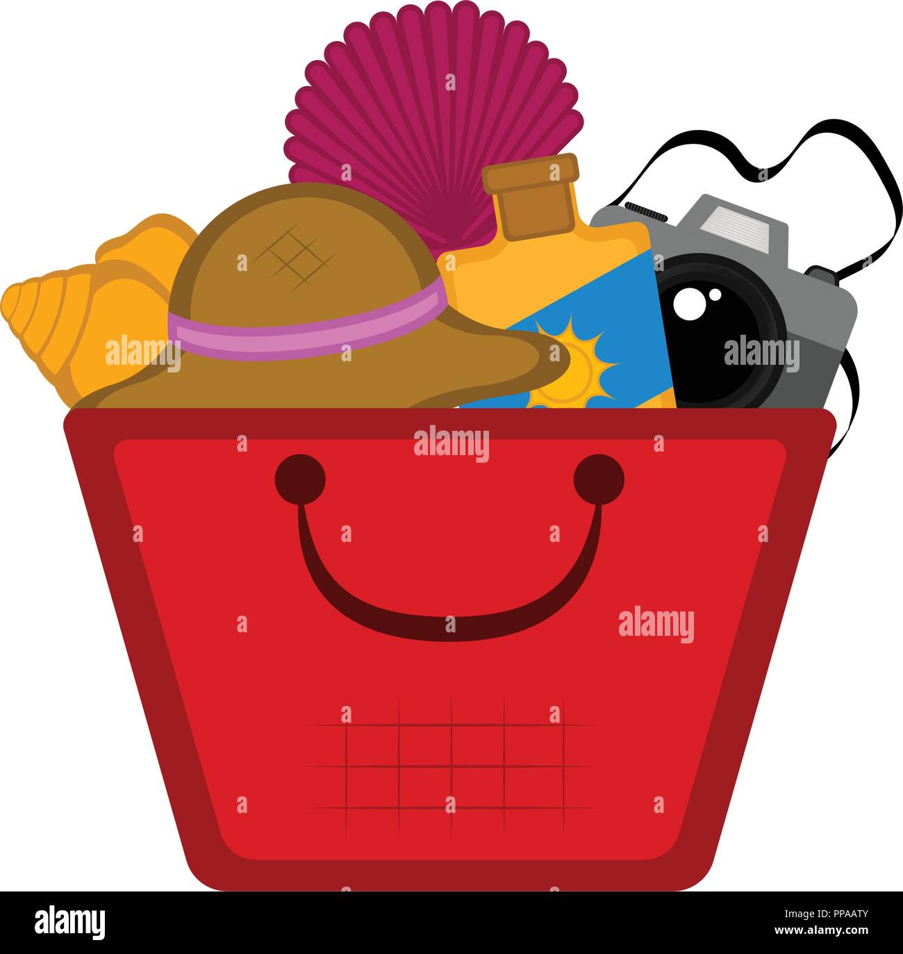 Sand bucket with different summer objects Stock Vector Image & Art - Alamy