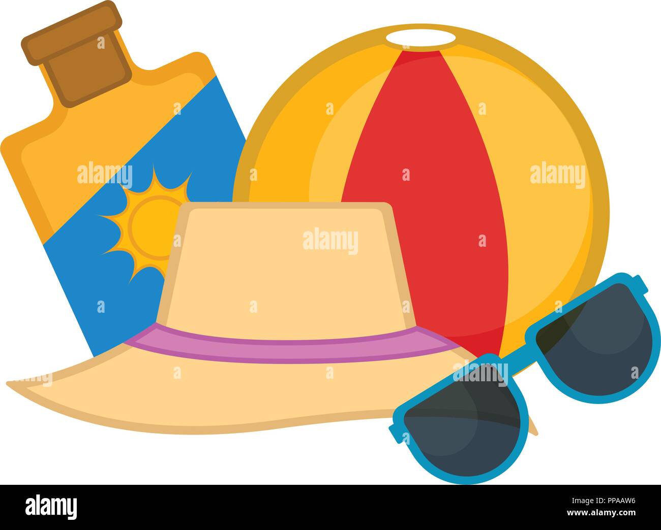 Beach sunglasses hat Stock Vector Images - Alamy