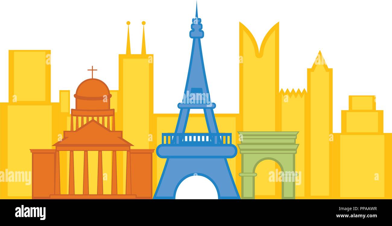 Colored cityscape of Paris Stock Vector Image & Art - Alamy
