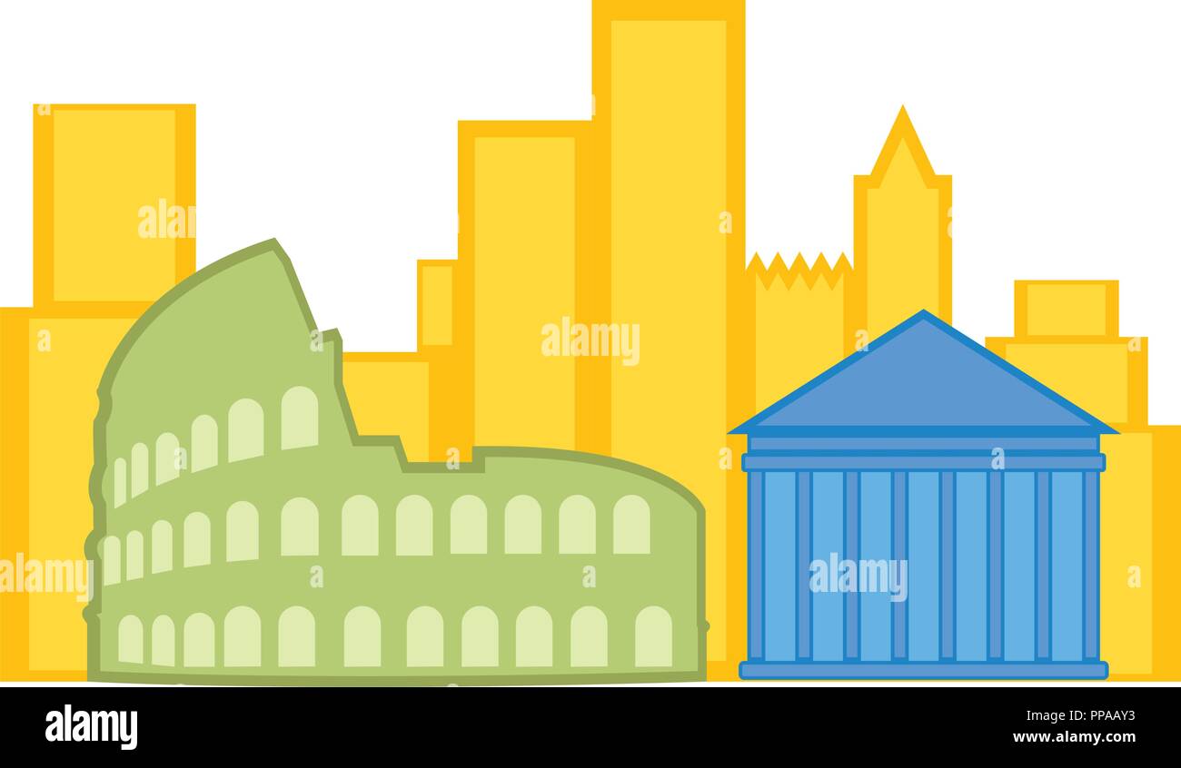 Rome skyline view Stock Vector Images - Alamy