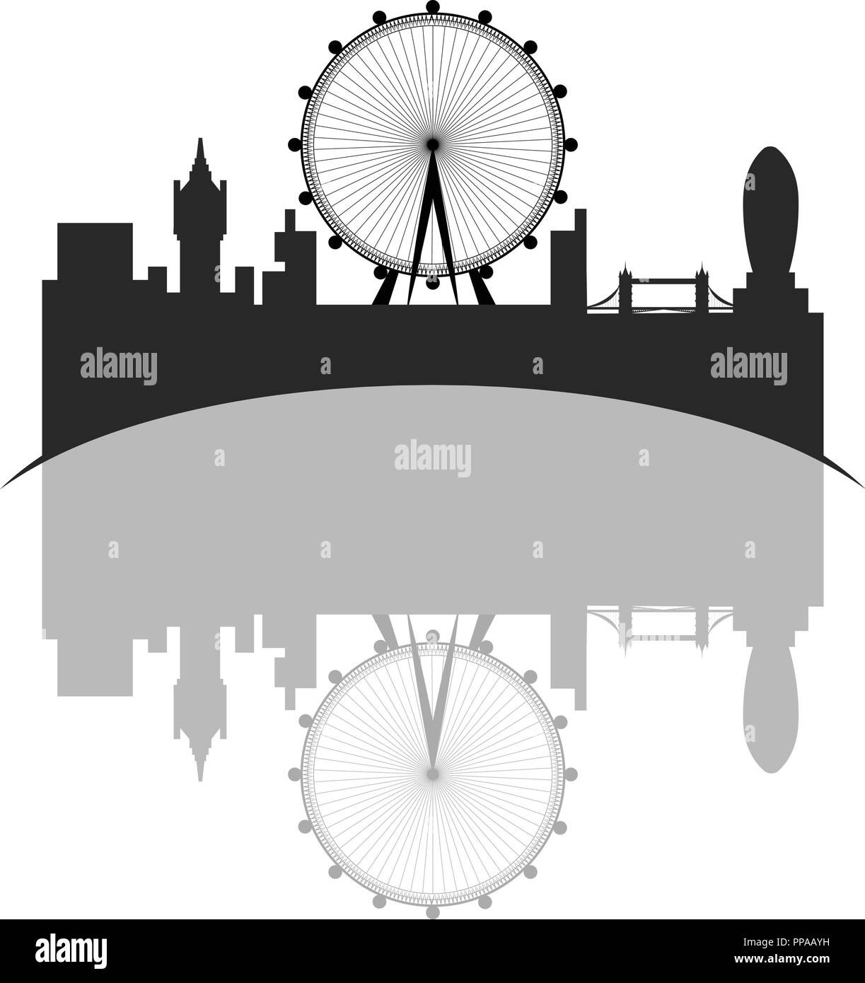 Silhouette of london eye Black and White Stock Photos & Images - Alamy