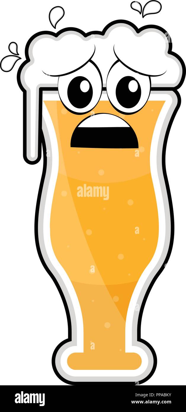 Colored sad beer glass icon Stock Vector Image & Art - Alamy