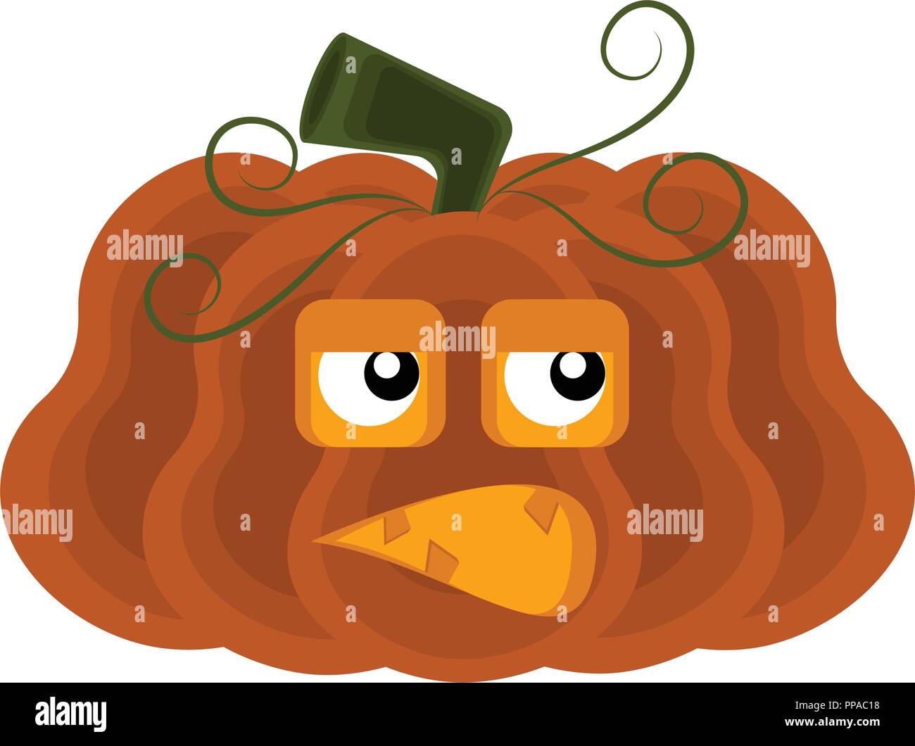Disgusted halloween pumpkin cartoon character Stock Vector Image & Art ...