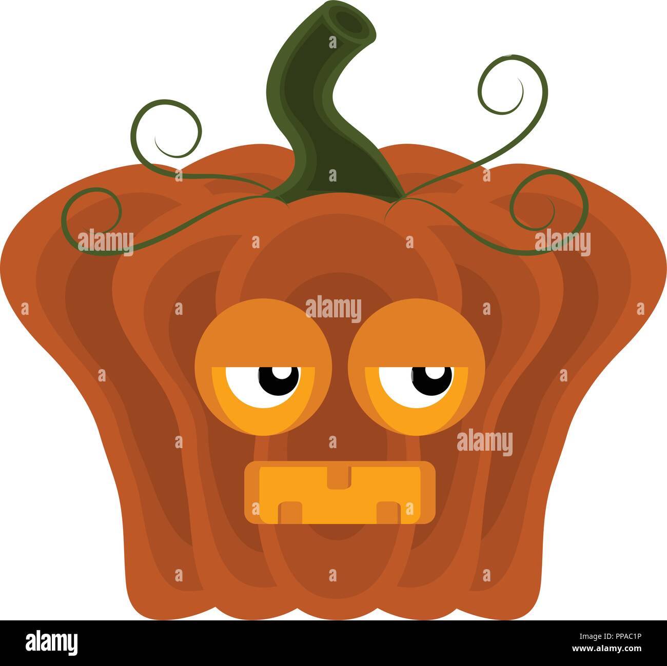 Disgusted halloween pumpkin cartoon character Stock Vector Image & Art ...