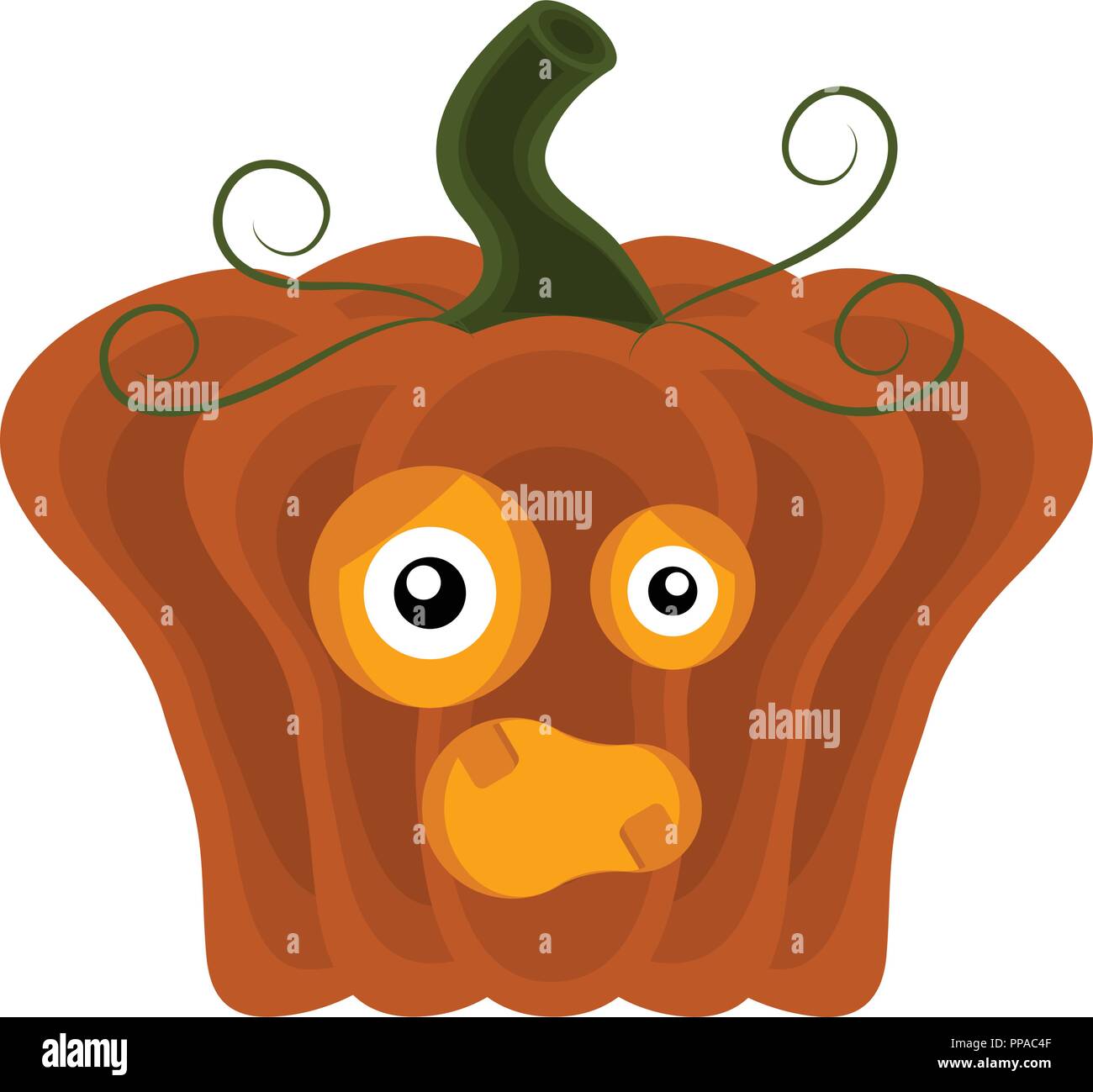 Surprised halloween pumpkin cartoon character Stock Vector Image & Art ...