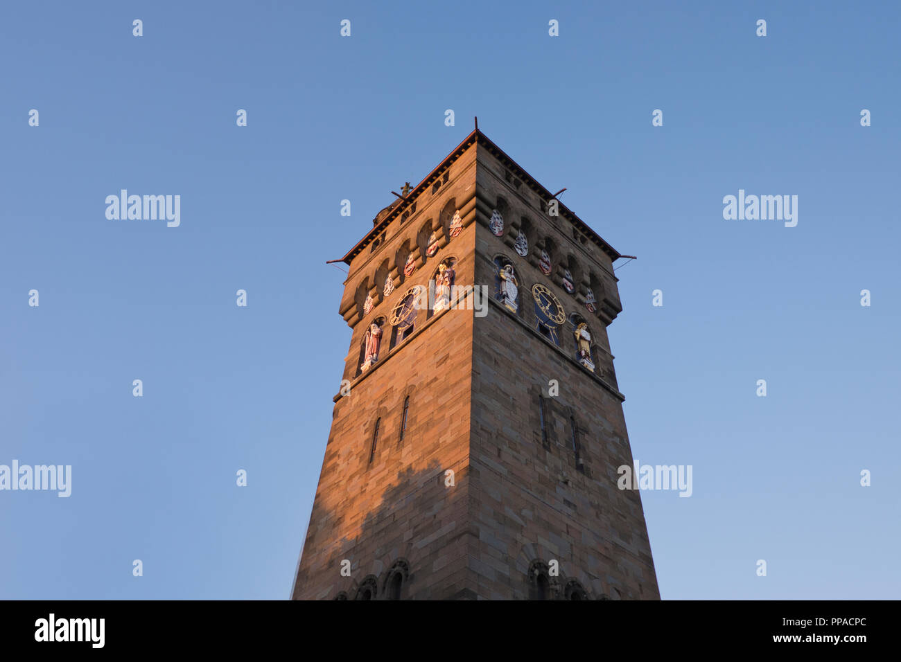 Castle clock tower in Cardiff wales Stock Photo - Alamy