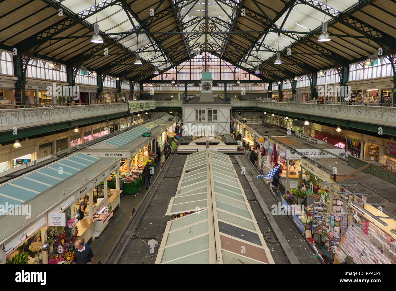 inside Cardiff indoor market in Cardiff wales Stock Photo - Alamy
