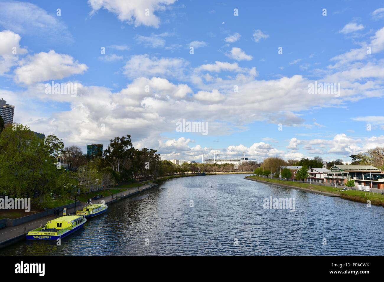Yarra river from Princess Bridge, Melbourne VIC, Australia Stock Photo ...