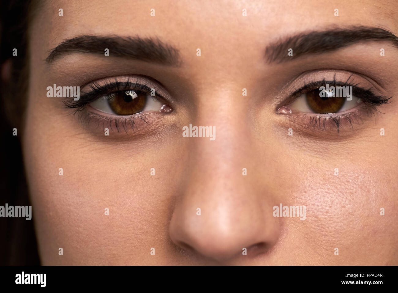 Close up open female eyes Stock Photo - Alamy