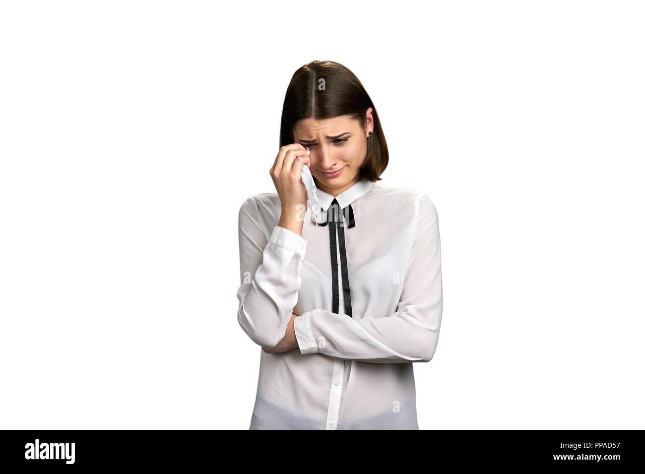 Portrait of unhappy crying woman Stock Photo - Alamy
