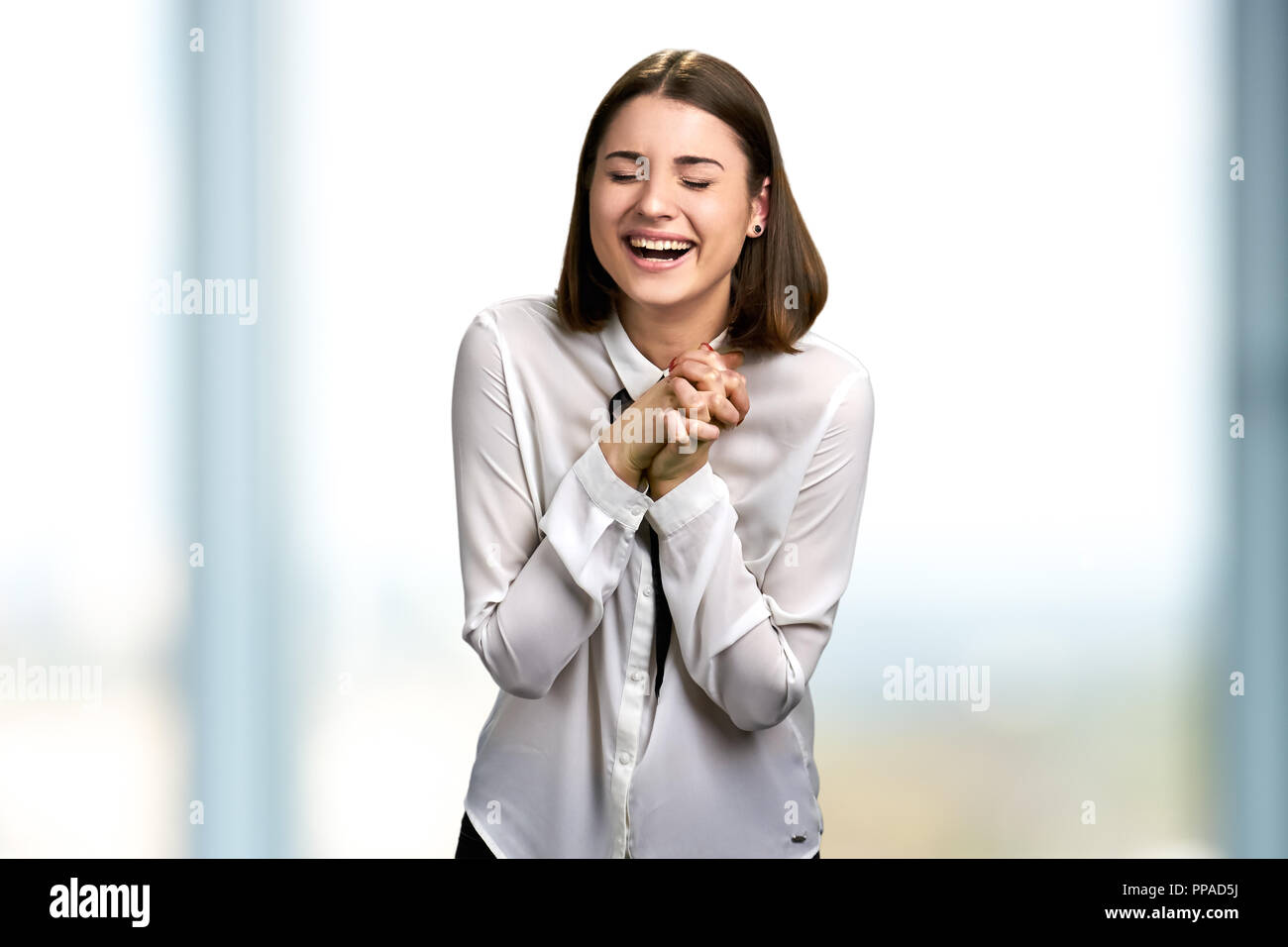 Joy lady laugh hi-res stock photography and images - Alamy