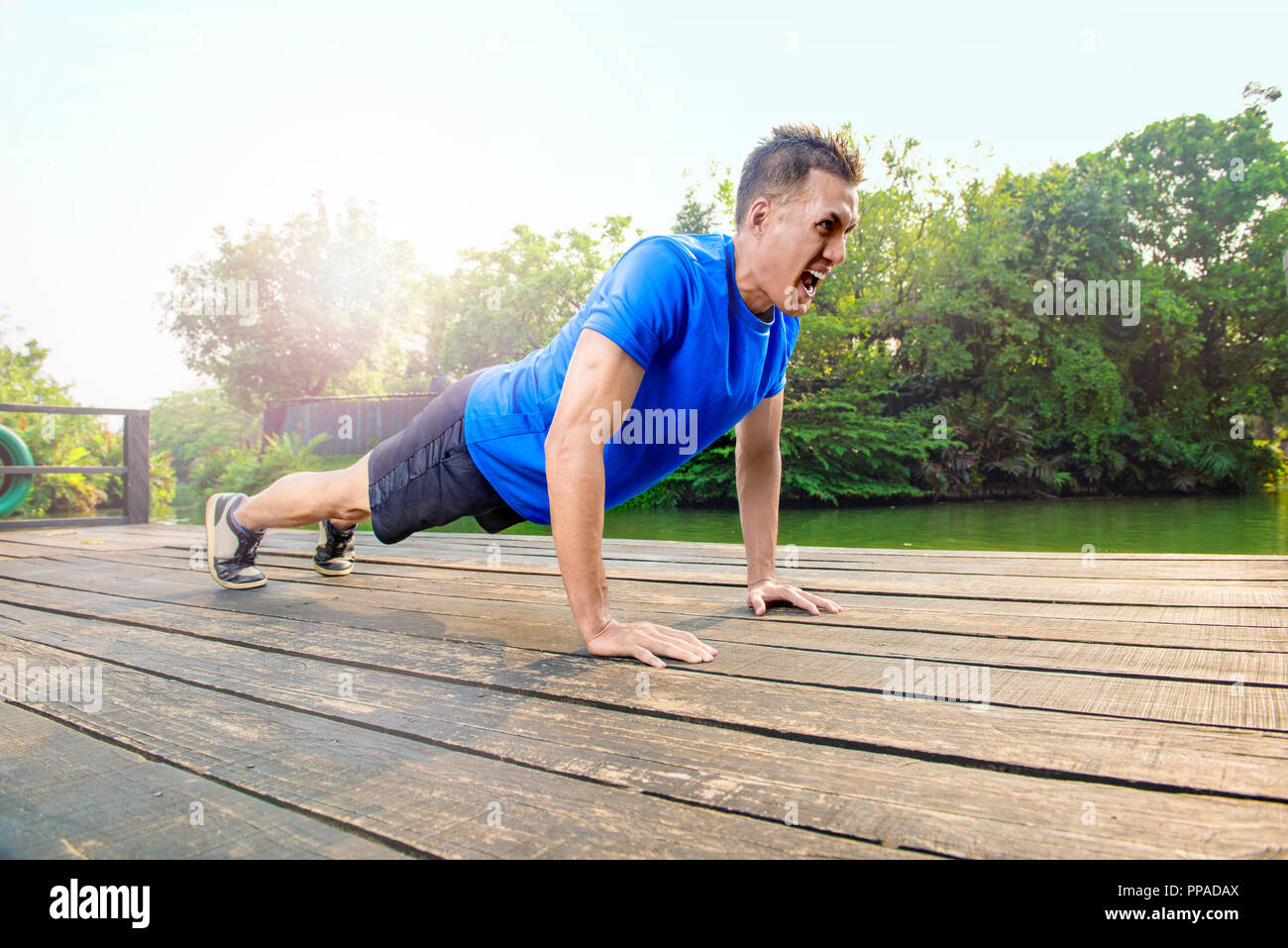 Exercise outside asian hi-res stock photography and images - Alamy