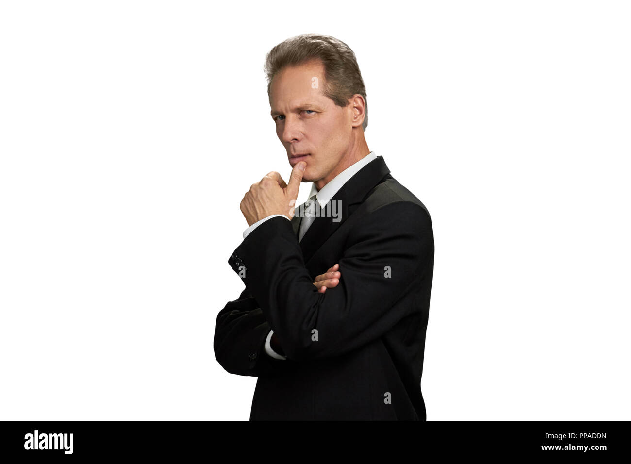 Manager finger on chin hi-res stock photography and images - Alamy