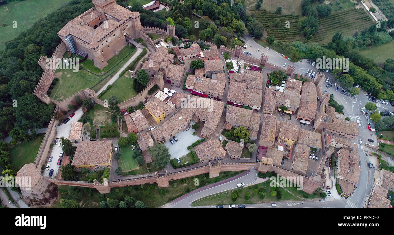 Aerial view of the Gradara Castle, The Malatesta Fortress where the ...