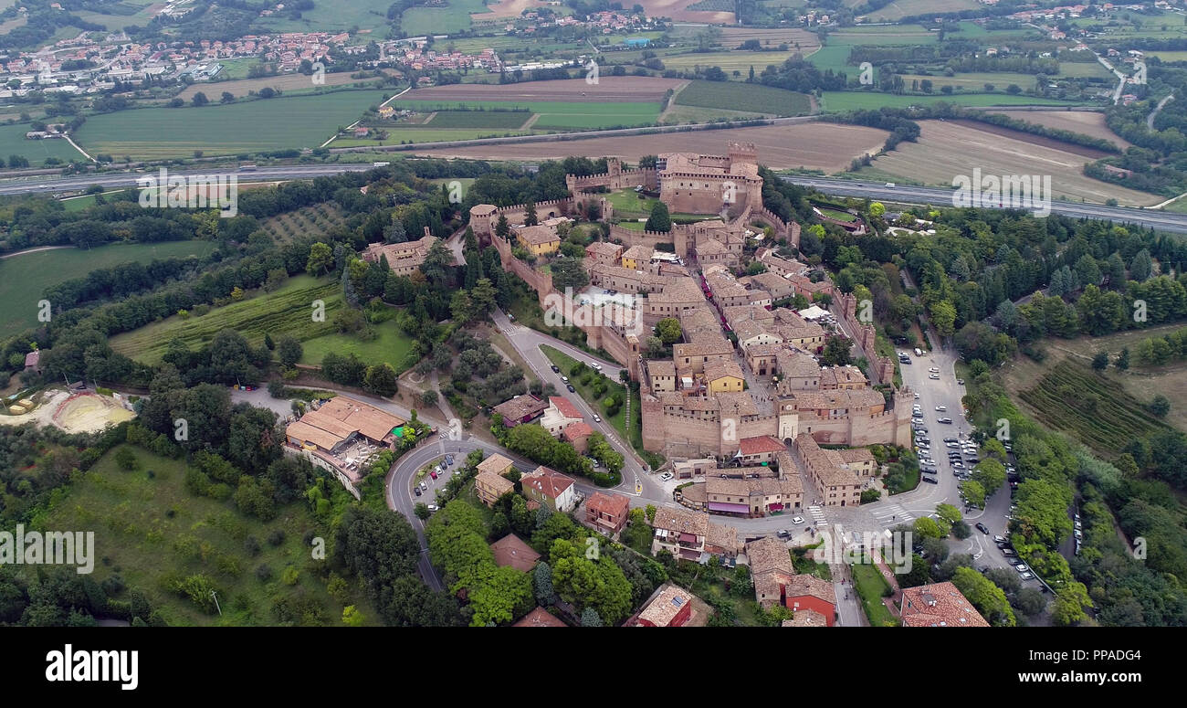 Aerial view of the Gradara Castle, The Malatesta Fortress where the ...