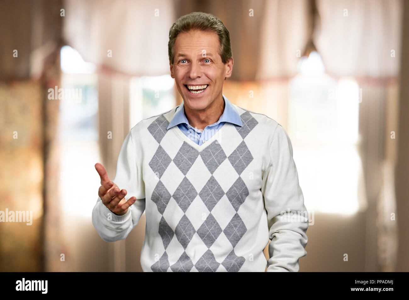 Surprised man smile on face hi-res stock photography and images - Alamy