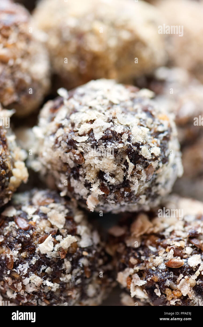 Homemade chocolate candy with nuts and waffles flakes Stock Photo - Alamy