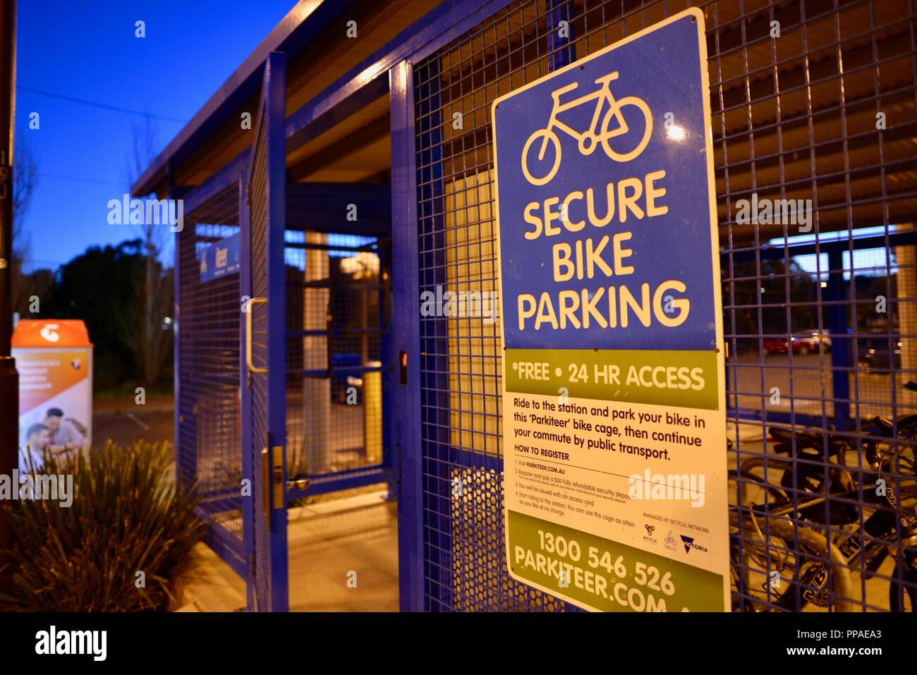 Secure bike parking at a train station hi-res stock photography and ...