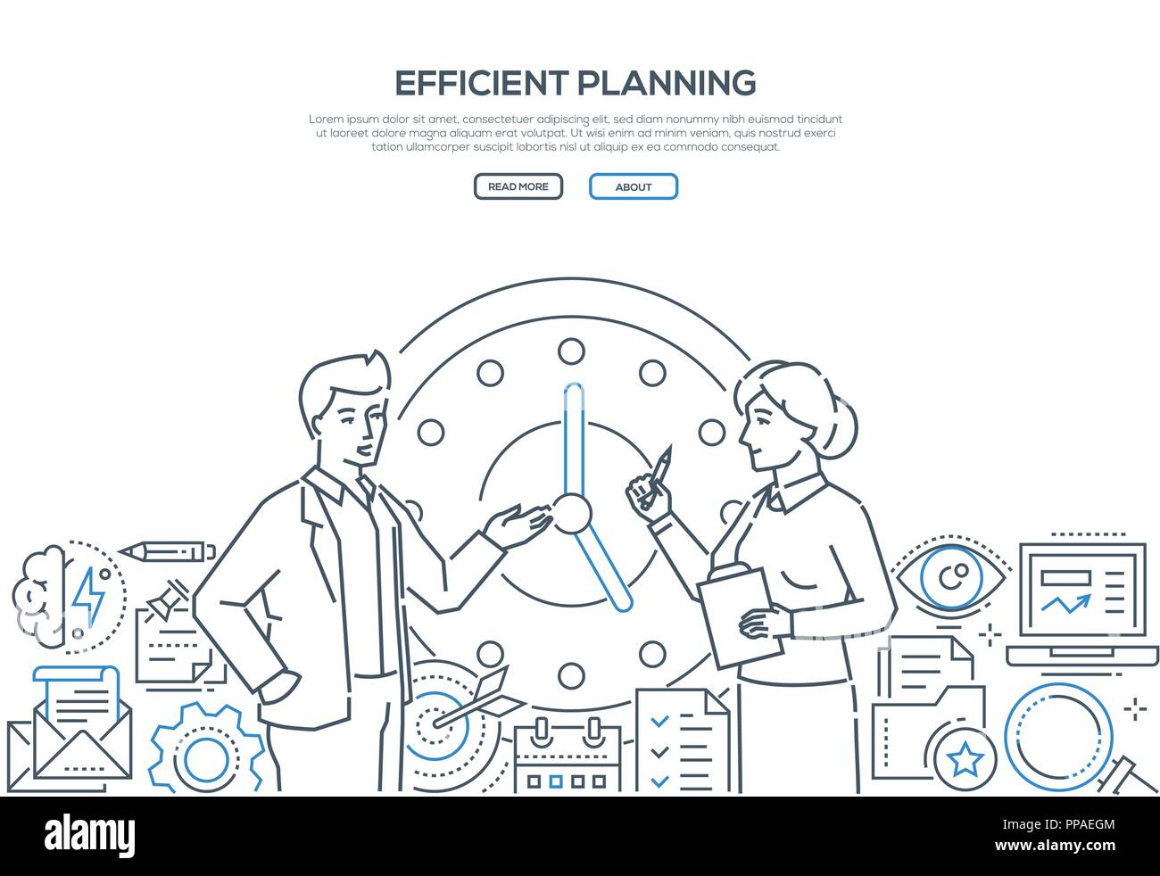 Efficient planning - modern line design style banner Stock Vector Image ...
