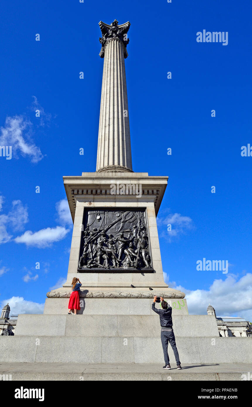 Nelson's Column, Trafalgar Square, London, England, UK Stock Photo - Alamy