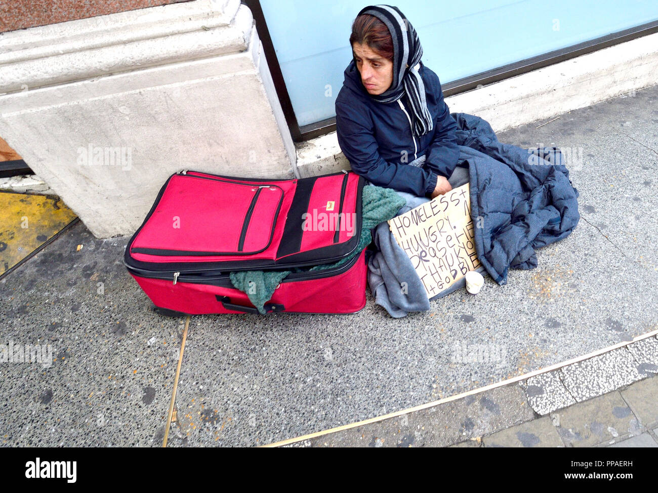 Homeless woman sleeping rough hi-res stock photography and images - Alamy