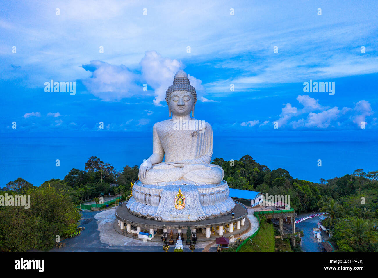 aerial photography scenery blue sky and blue ocean behind Phuket white ...