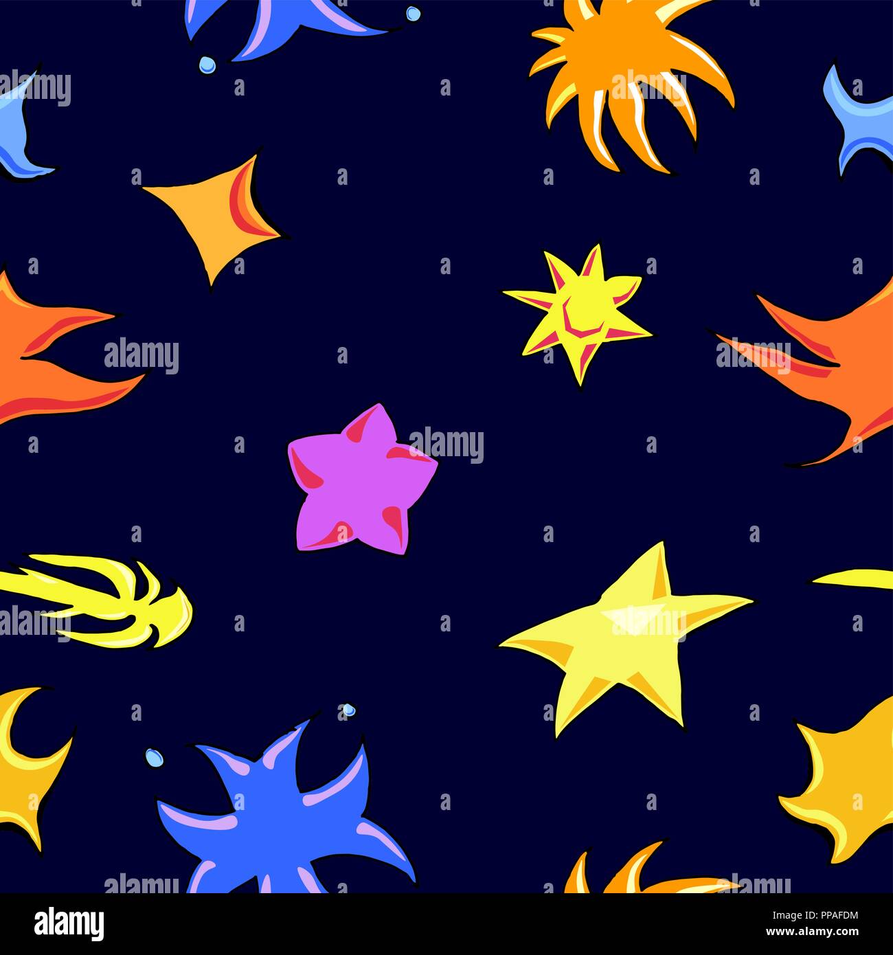 Colorful star pattern, vector illustration. Random stars pattern Stock ...