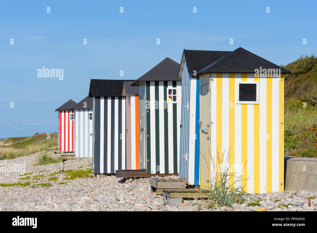 Colorful Beach Cabins, Vejby Strand, Vejby, Gribskov Kommune ...