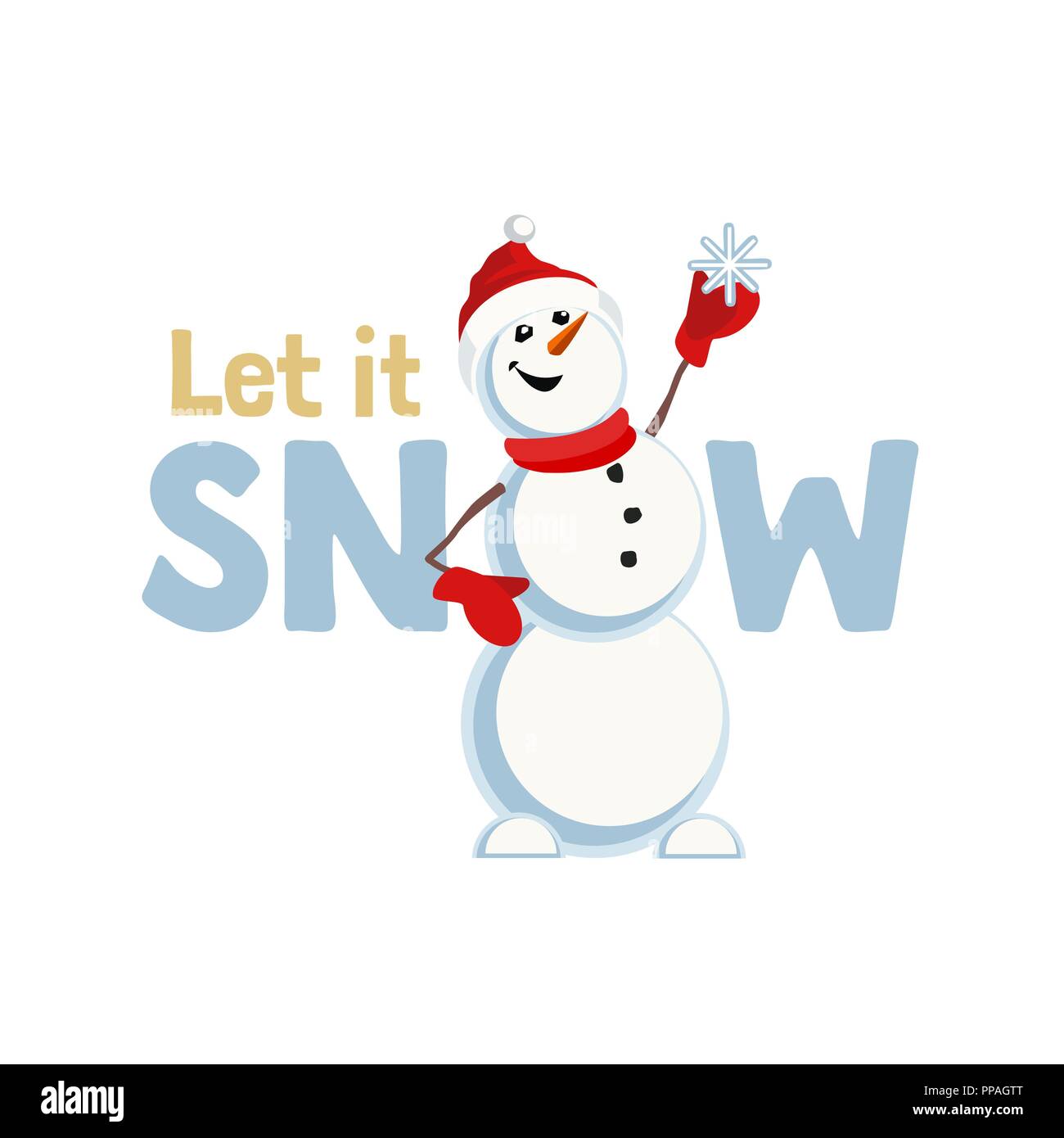 Snowman and lettering Cut Out Stock Images & Pictures - Alamy