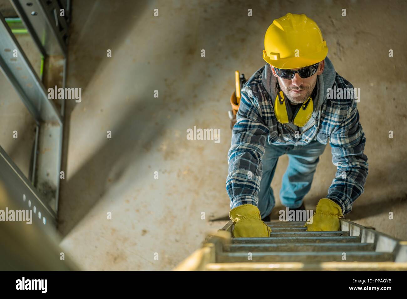 Ladder to the second floor hi-res stock photography and images - Alamy