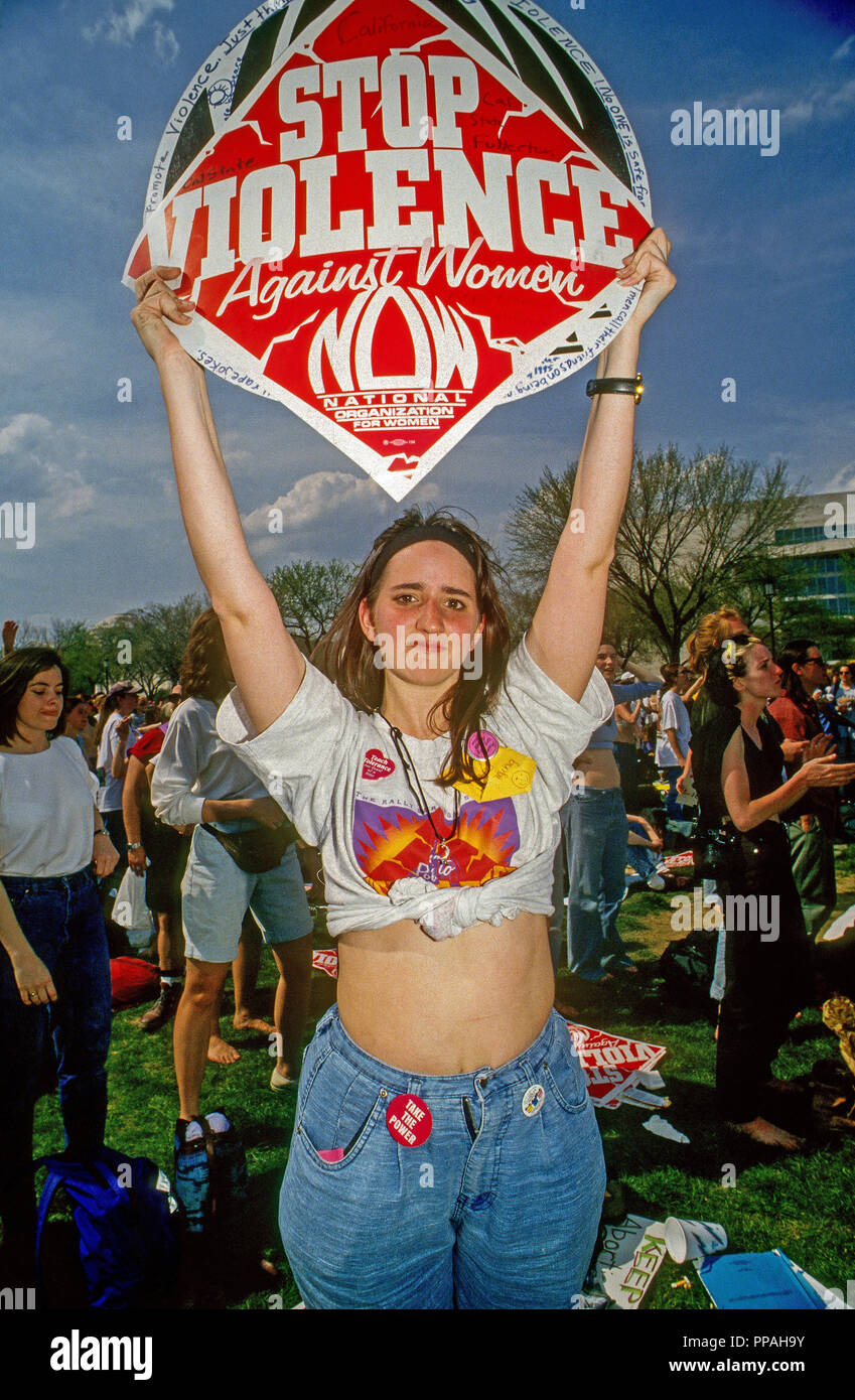 Washington DC. USA, April 9, 1995. Battered women's rally along with Pro Choice and NARAL on the ...
