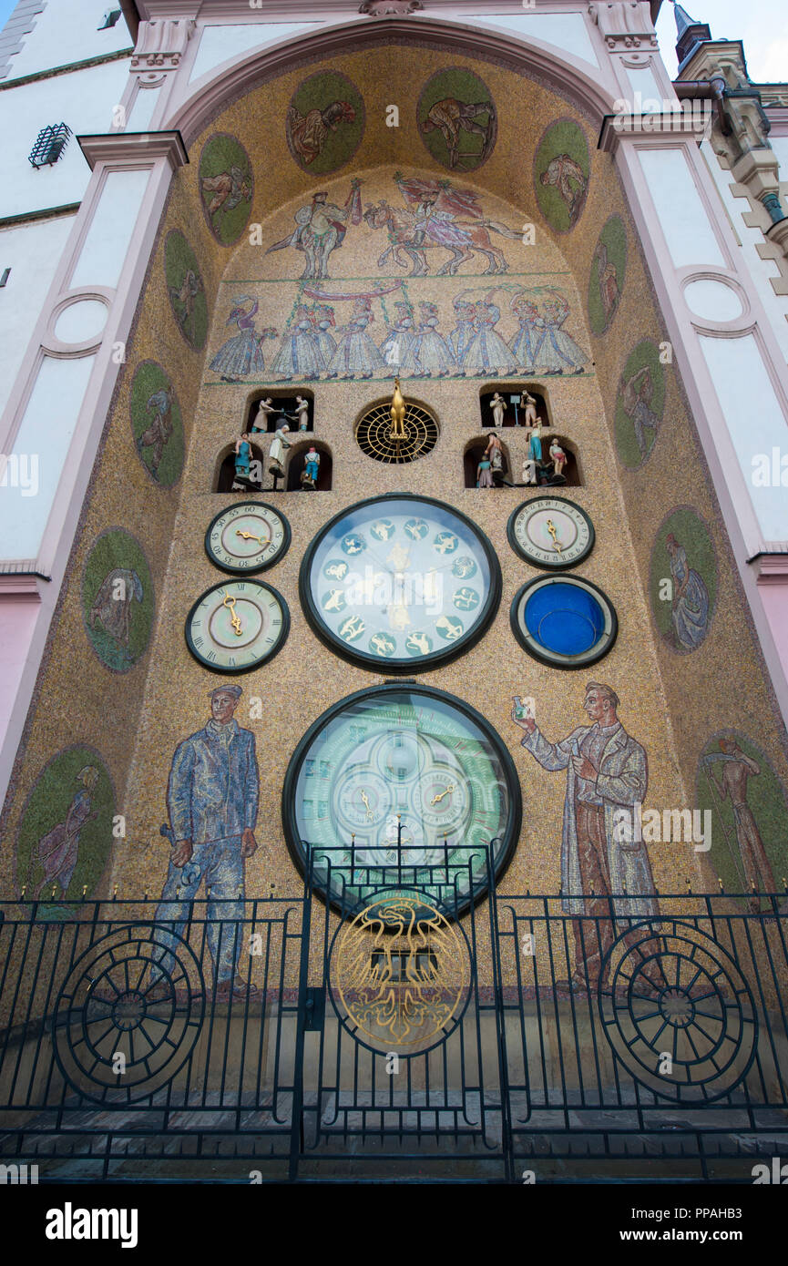 The astronomical clock on city hall in Olomouc, Czechia Stock Photo - Alamy