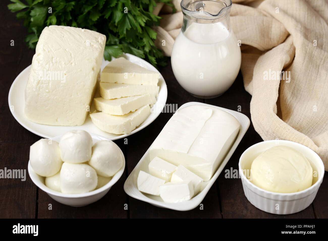 natural homemade milk soft cheese Stock Photo - Alamy