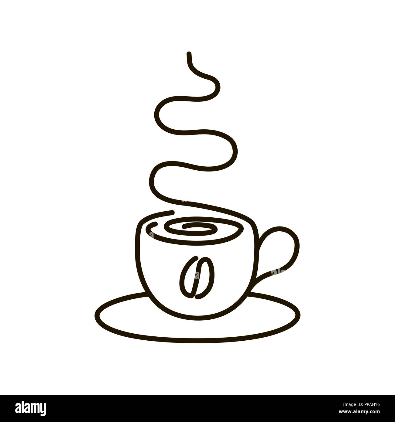 Coffee cup symbol. Hot drink, coffee bean sign. Vector Stock Vector ...