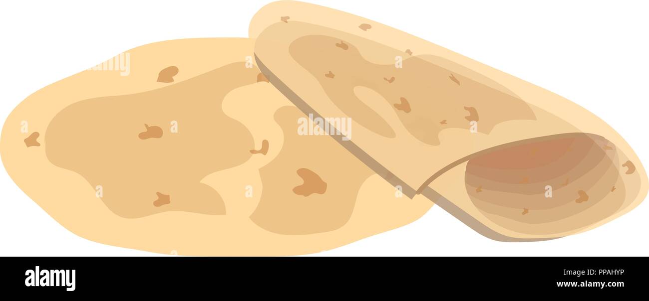 Plain tortilla wrap isolated on white background Vector illustration ...