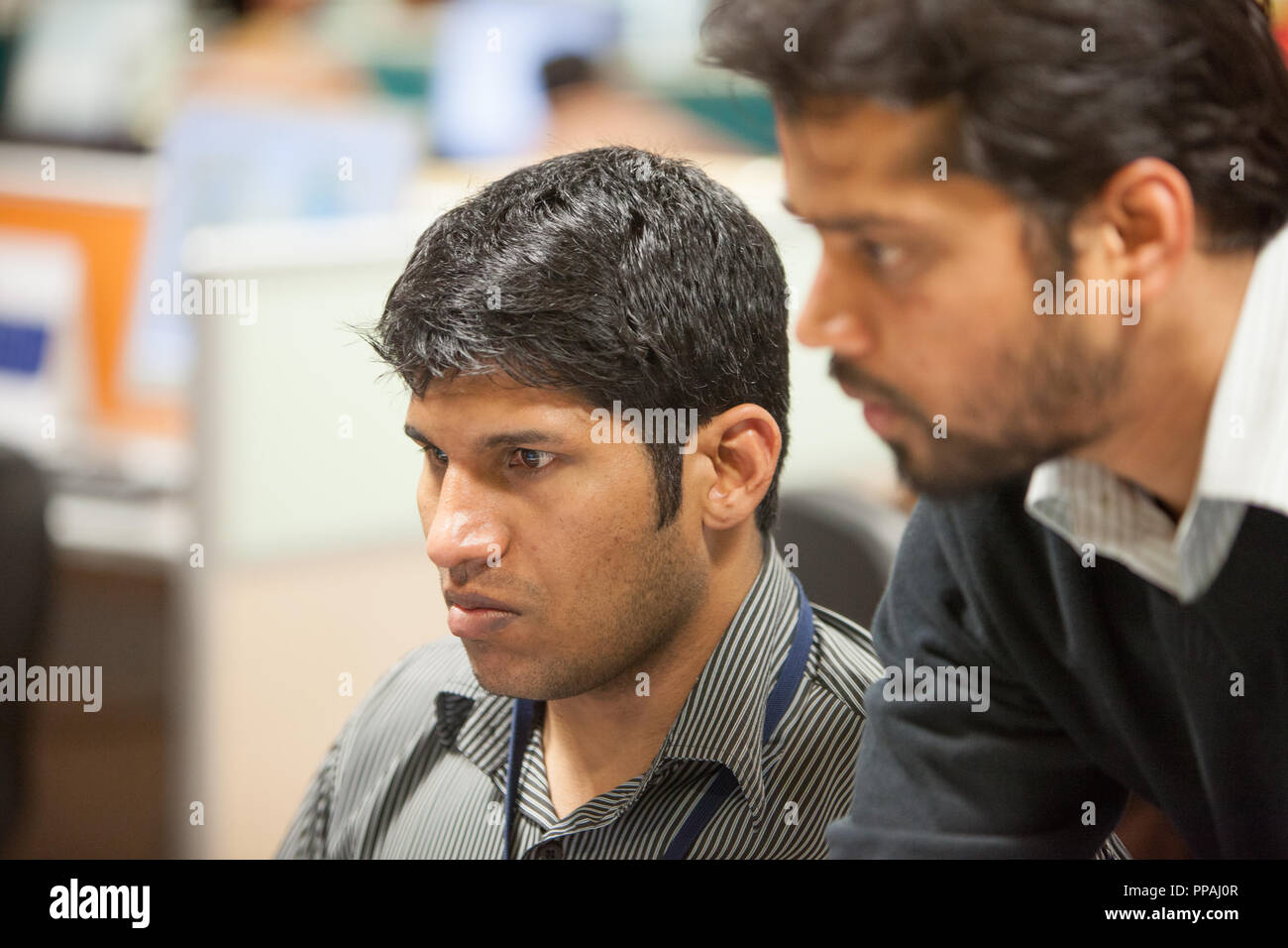 Delhi Call Centre Staff Stock Photo - Alamy