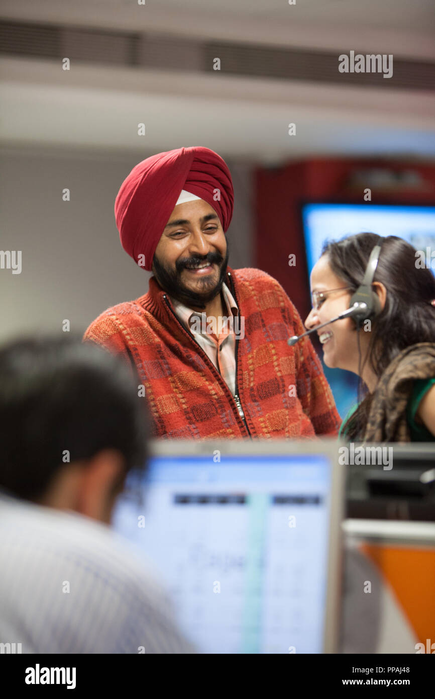 Delhi Call Centre Staff Stock Photo - Alamy