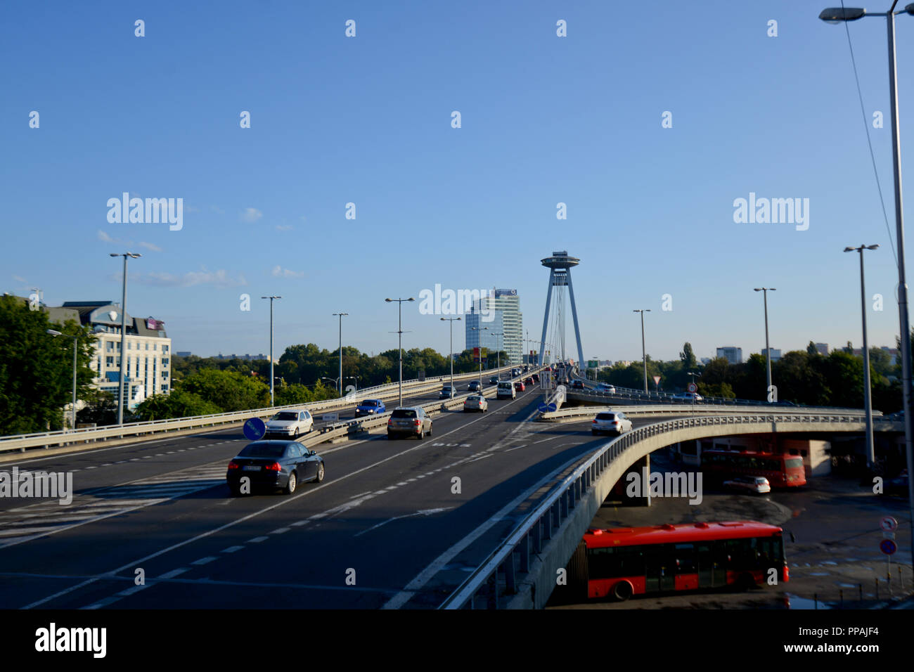 Most SNP (Bridge of the Slovak National Uprising), Bratislava, Slovakia ...